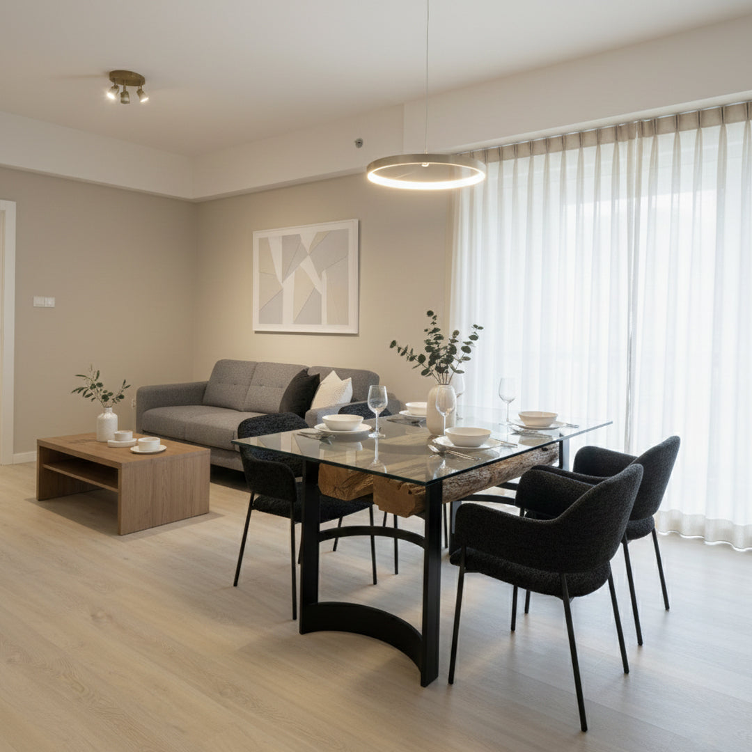 Coco Dining Table | Marble Top & Sculptural Wood Base | Bless Brothers SG