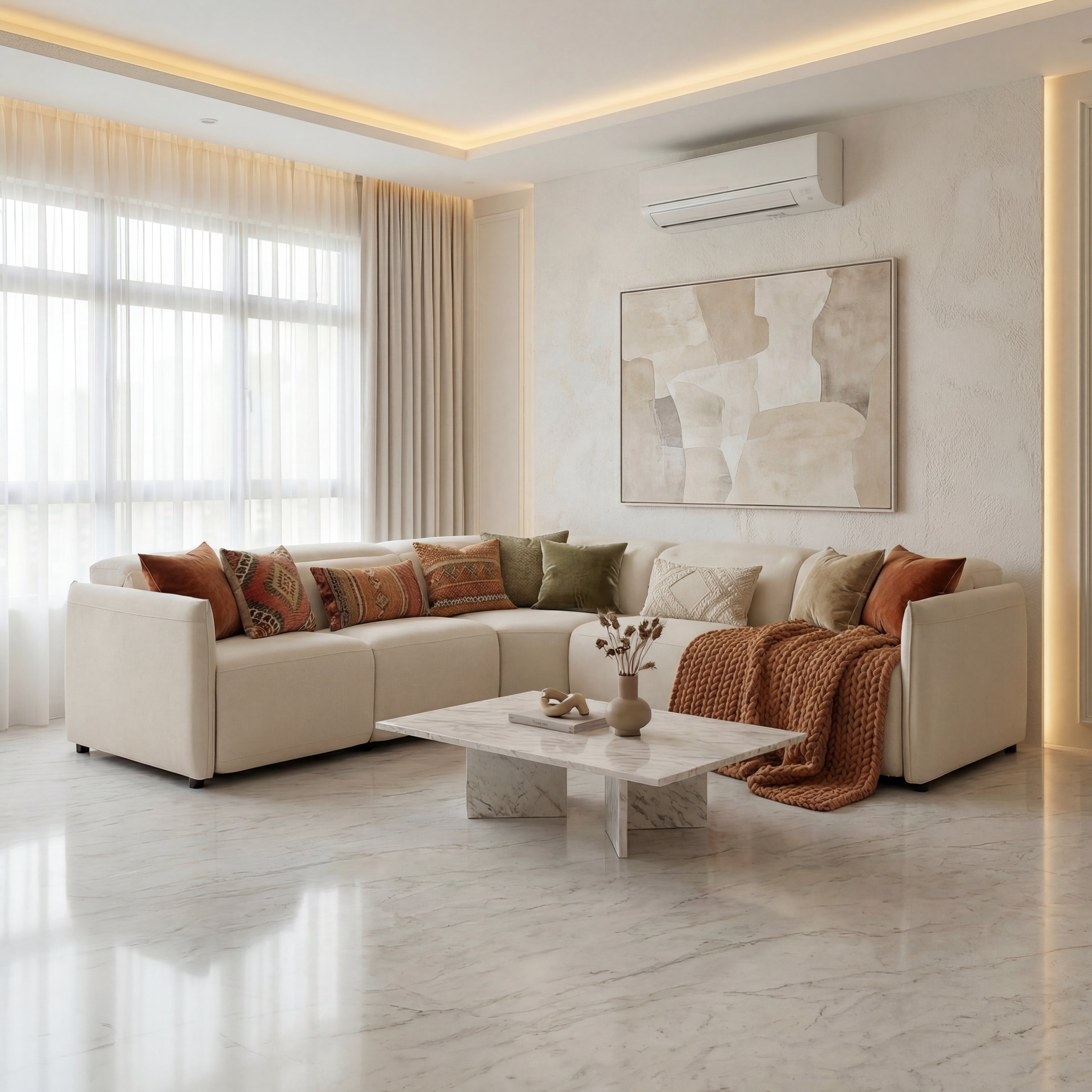 Delilah Electric Recliner Corner Sofa | Fabric or Leather | Singapore
