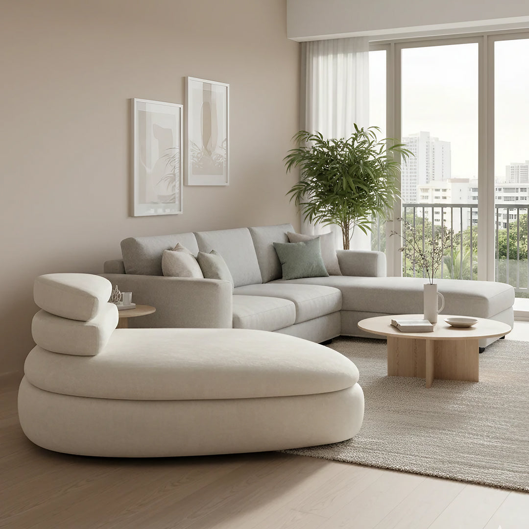 Kayla Sofa Bed | Curved Upholstered Design | Bless Brothers SG